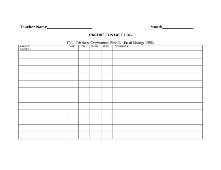 Parent Contact Form | PDF