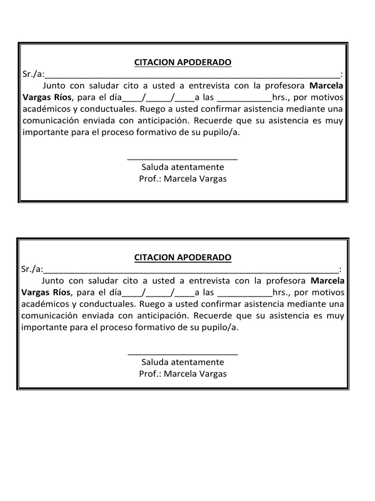 Citacion Apoderado | PDF