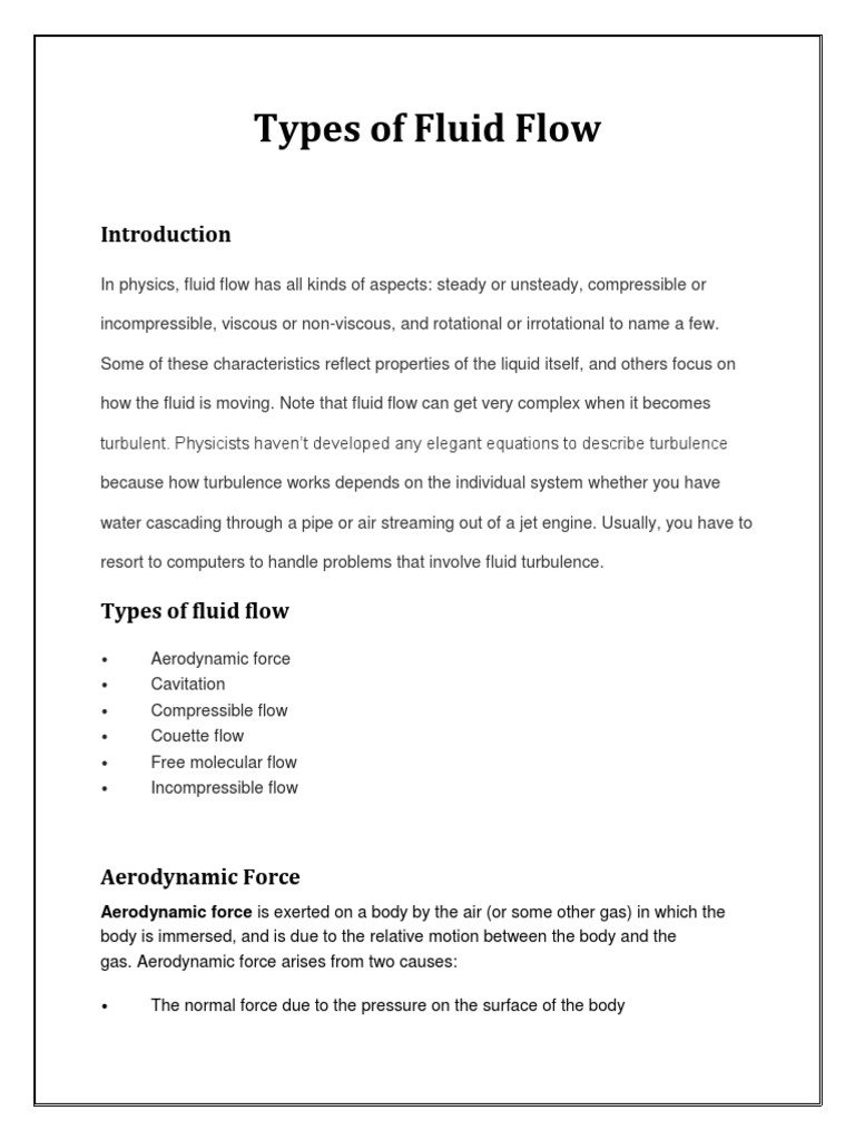 An In-Depth Look at the Different Types of Fluid Flow | PDF | Fluid ...
