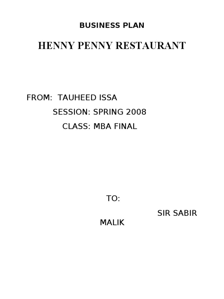 Henny Penny Restaurant | PDF | Fast Food Restaurants | Restaurants