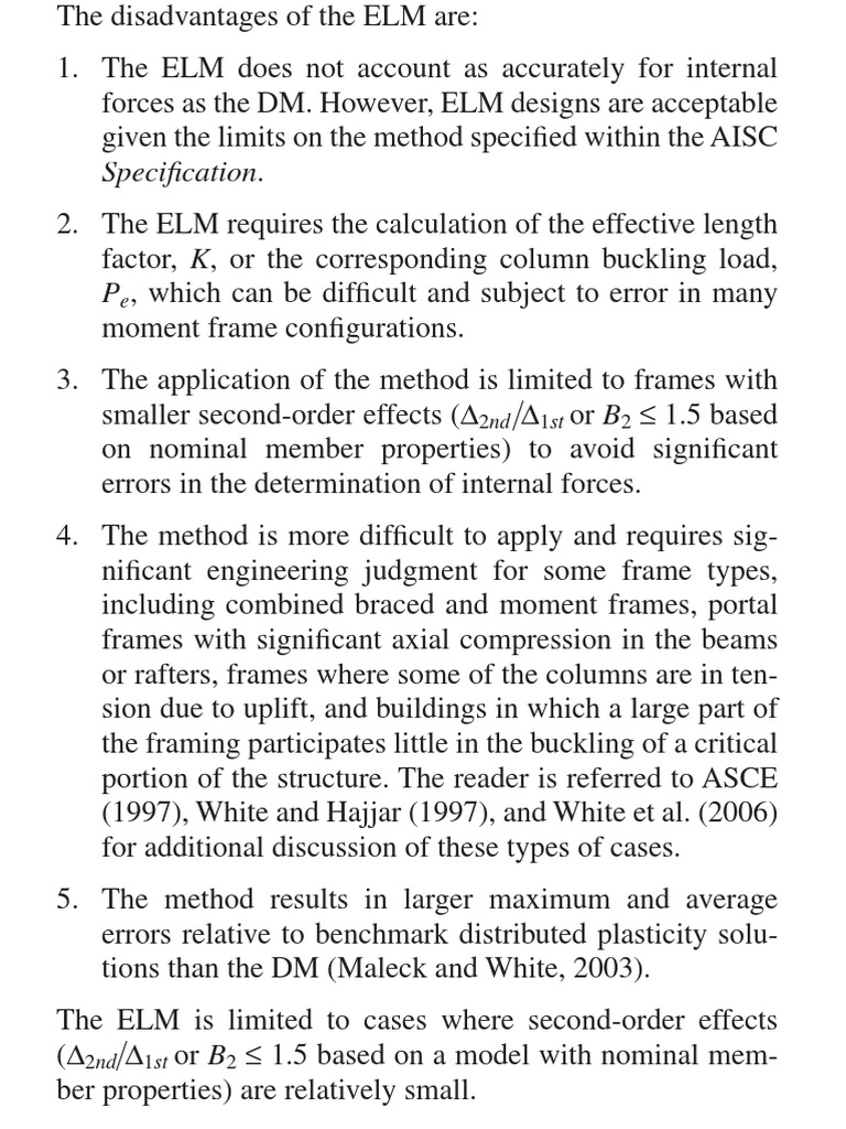 Disadvantages and Limitations of the Effective Length Method | PDF