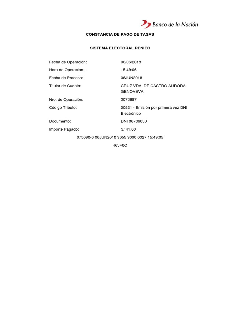 Constancia Pago de Tasas