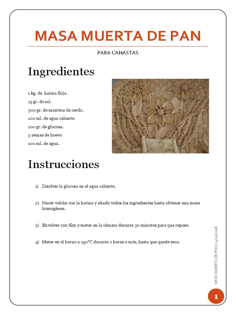 Receta de Masa Muerta para Canastas | PDF
