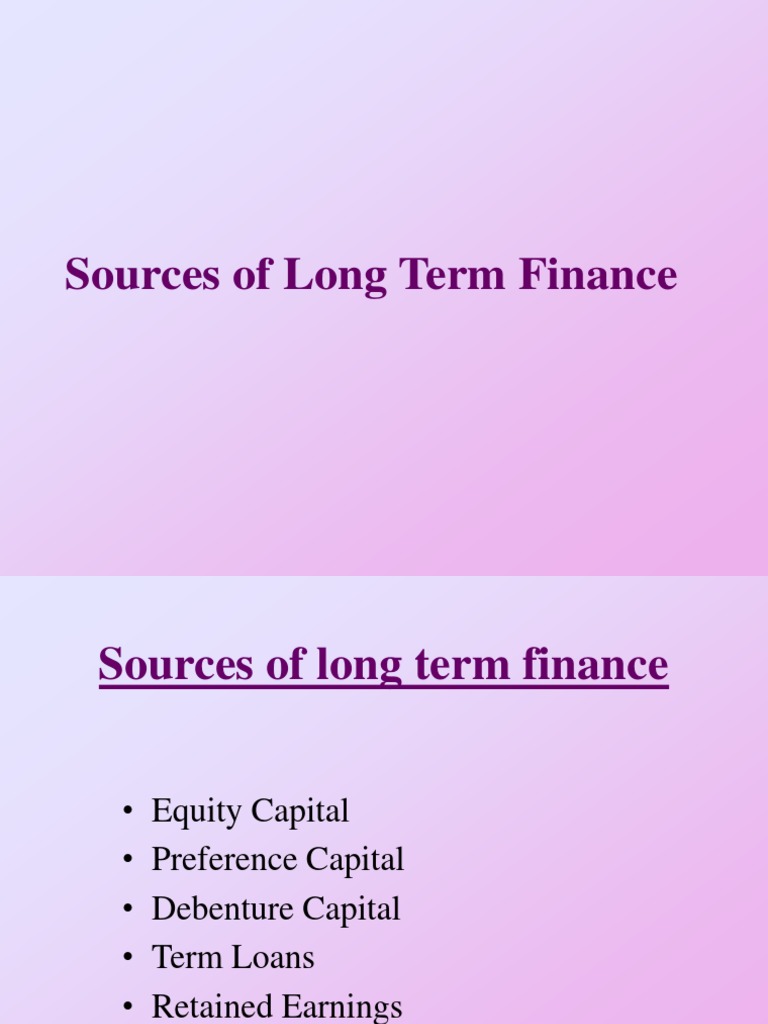 Long Term Finance Sources Guide | PDF | Dividend | Stocks