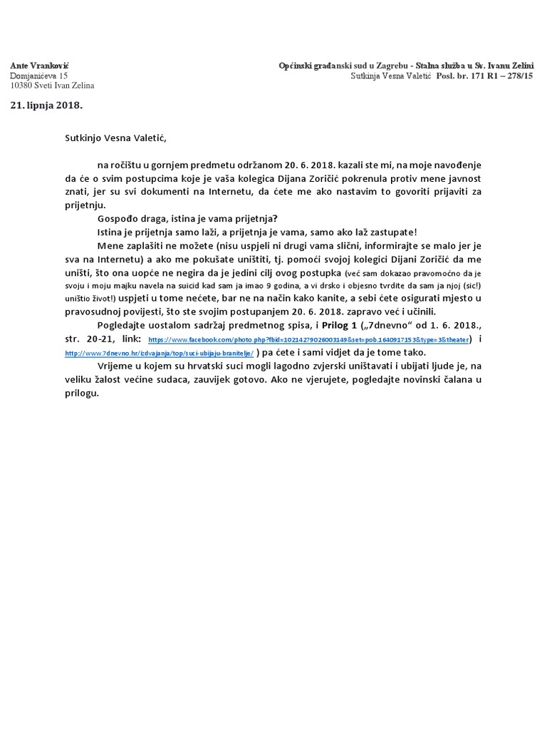 Podnesak Zelina 21 6 18 | PDF