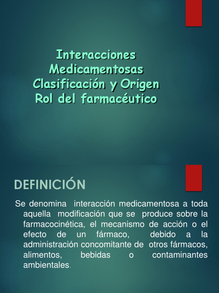 Interacciones Medicamentosas-Clasificación y Origen (10!12!16) | PDF | Medicamentos con receta ...