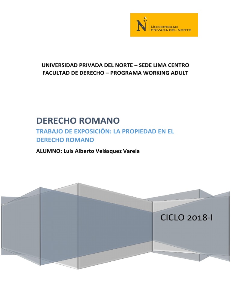 La Propiedad en El Derecho Romano | PDF | Propiedad | Roma antigua