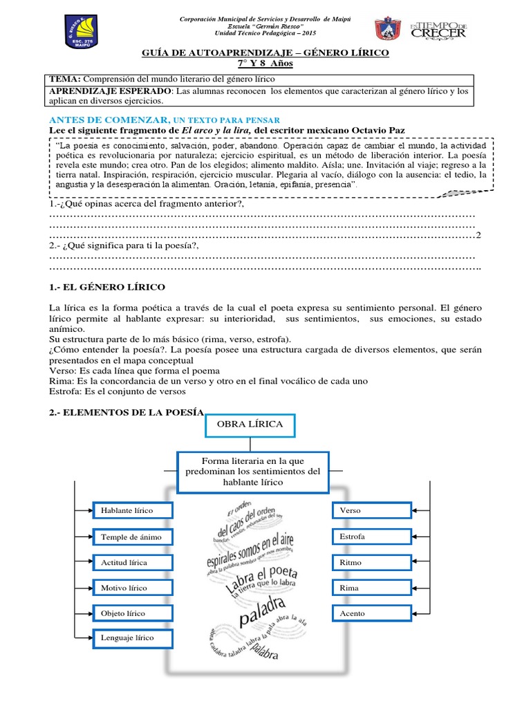 Ejercicios Genero Lirico PDF | PDF | Poesía