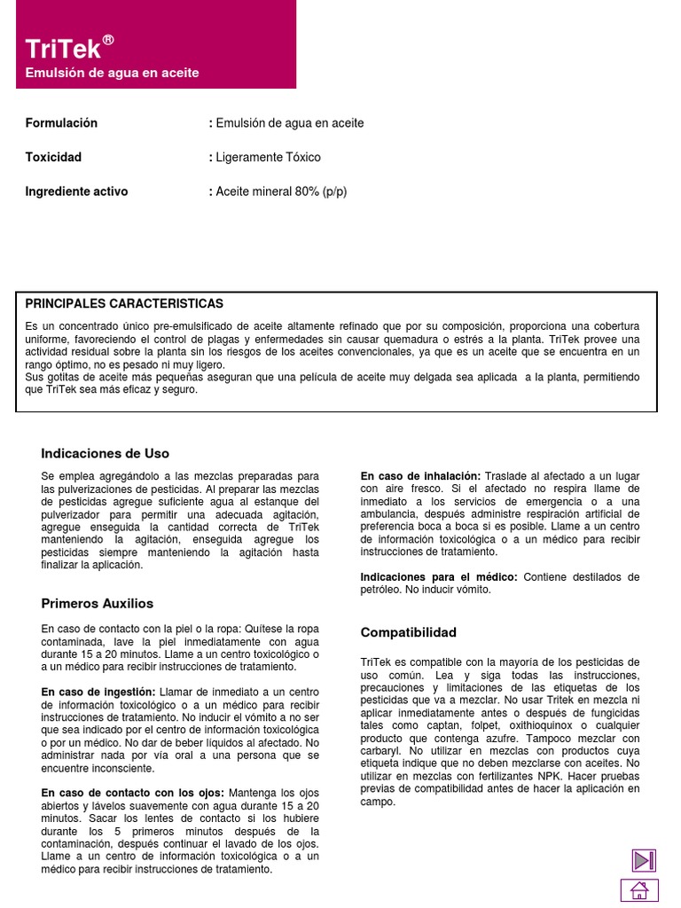 Ficha TriTek | PDF | Pesticida | Petróleo