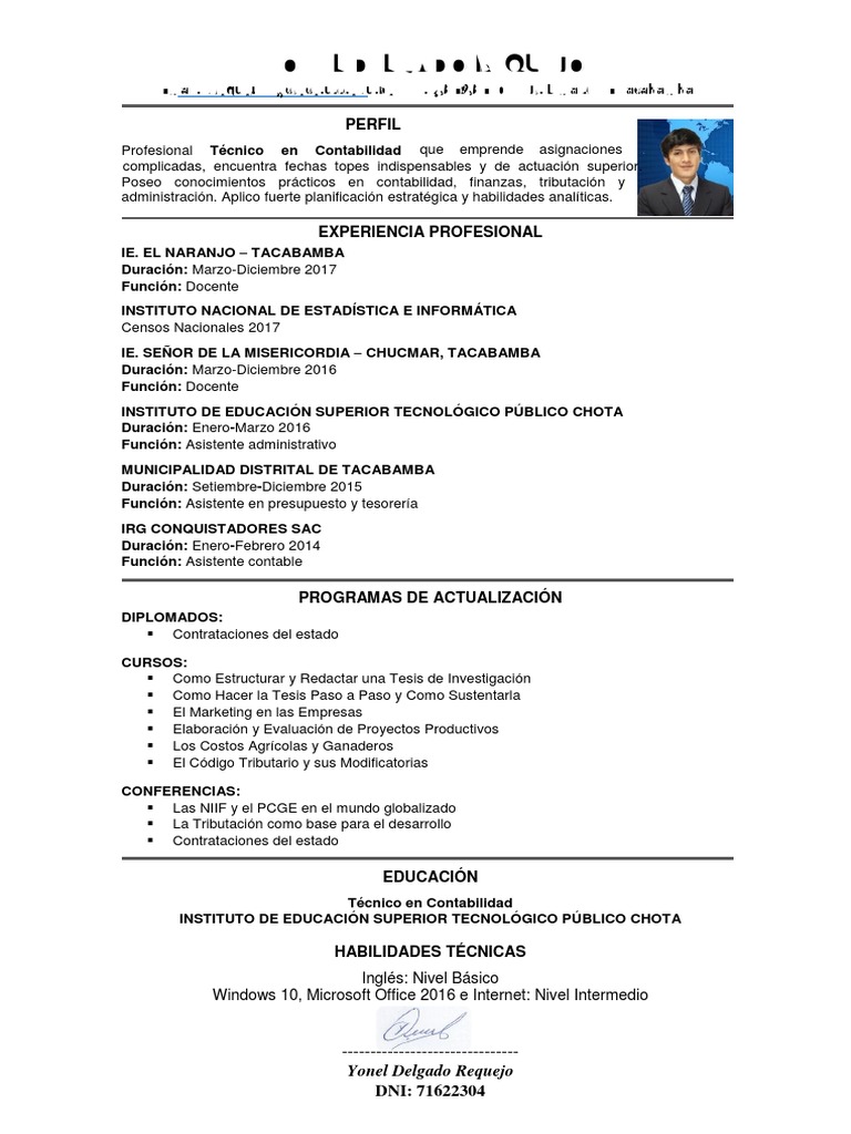 Curriculum Vitae - YONEL PDF | Descargar gratis PDF | Business | Educación avanzada