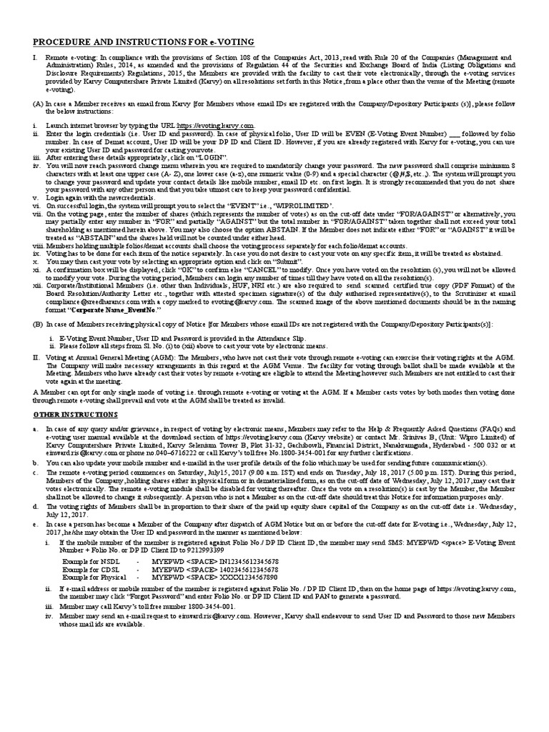e-Voting Procedure for Members | PDF | Electronic Voting | Password