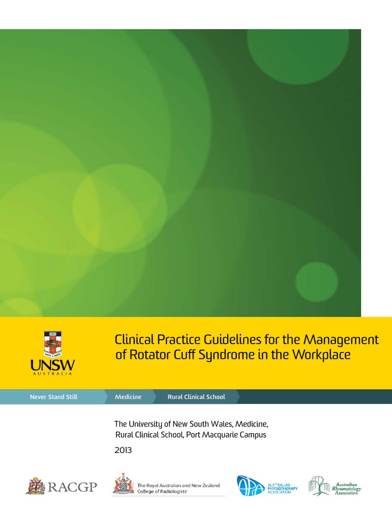 Rotator Cuff Syndrome Guidelines | PDF | Shoulder | Pain
