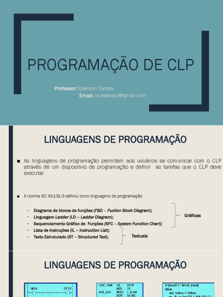 Aula 02 - Programação de CLP - Linguagem Ladder | Controlador Lógico ...