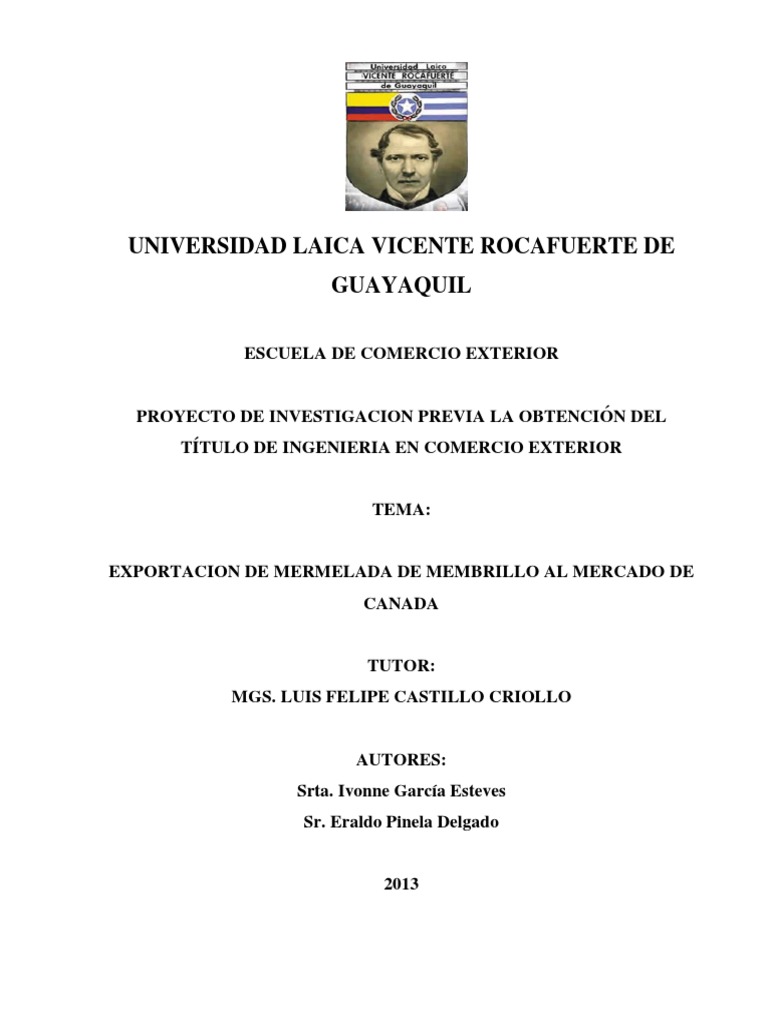 Mermerlada de Membrillo Ecuador PDF | PDF | Ecuador | Exportaciones