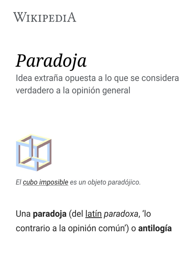 Definición y Tipos de Paradoja | PDF | Paradoja | Lógica