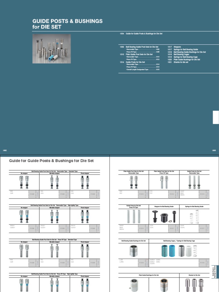 Die Set Guide Posts and Bushings Guide | PDF | Manufactured Goods ...