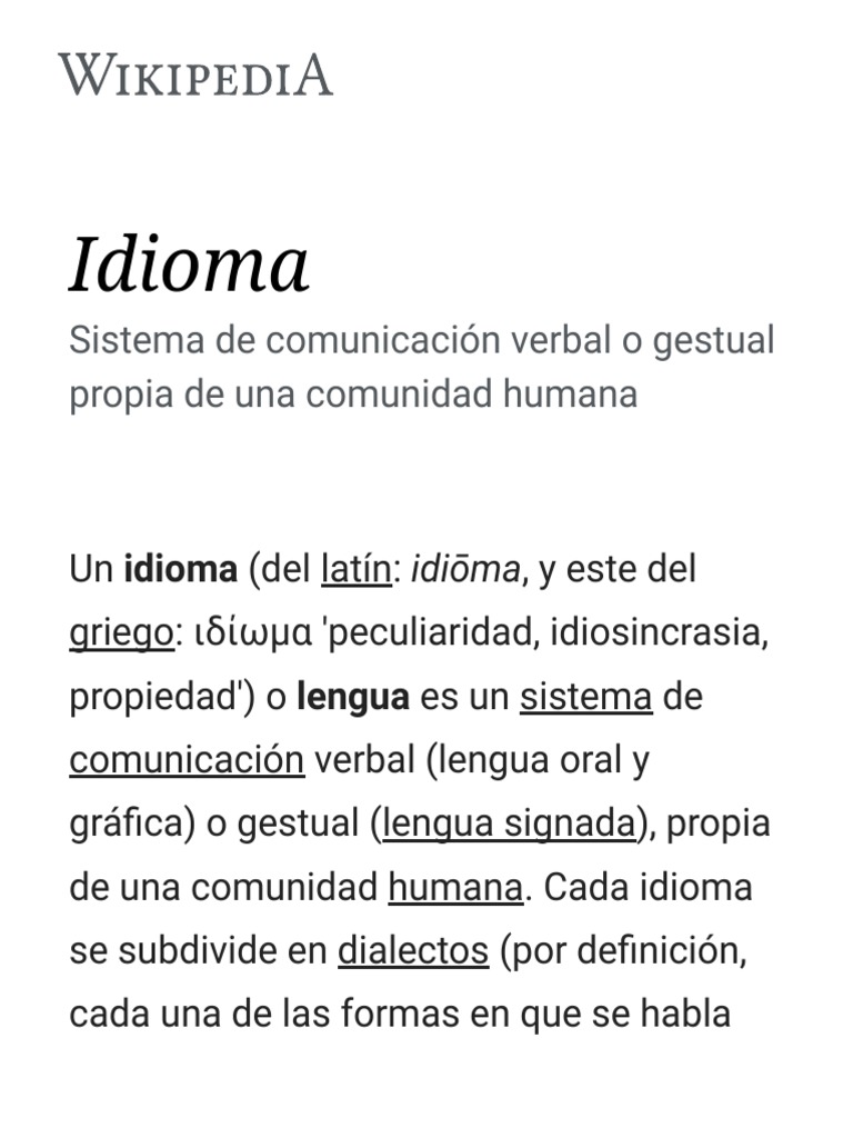 Definición y concepto de idioma | PDF | Dialecto | Lingüística