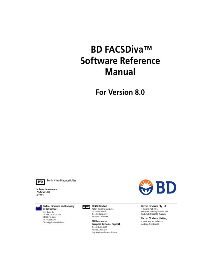 BD FACSDiva Software V 8.0 Manual | PDF | Menu (Computing) | Microsoft ...