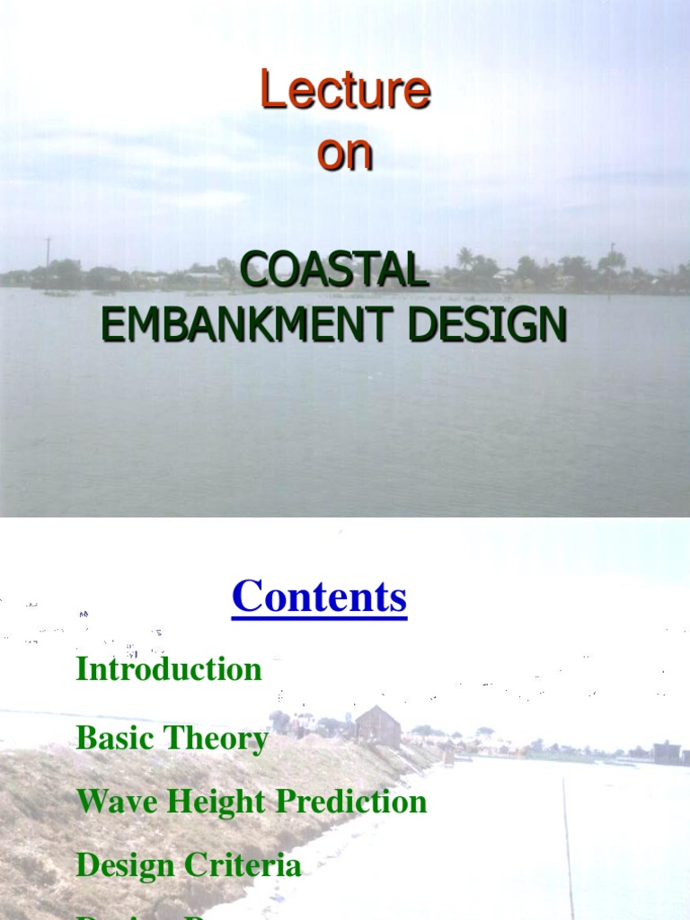 Coastal Embankment Design | PDF | Waves | Levee