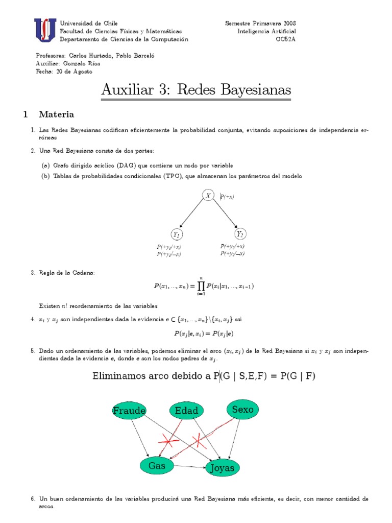 Auxiliar 3 Redes Bayesianas | PDF | Red Bayesiana | Cognición