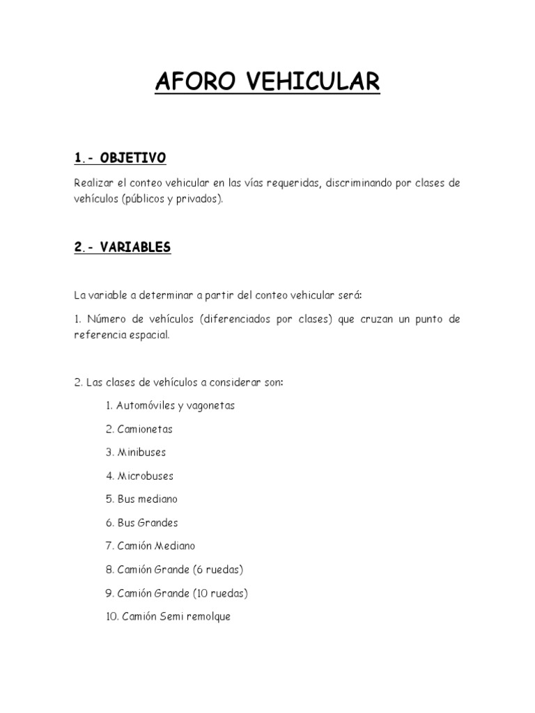 Aforo Vehicular | PDF | Camión | Autobús