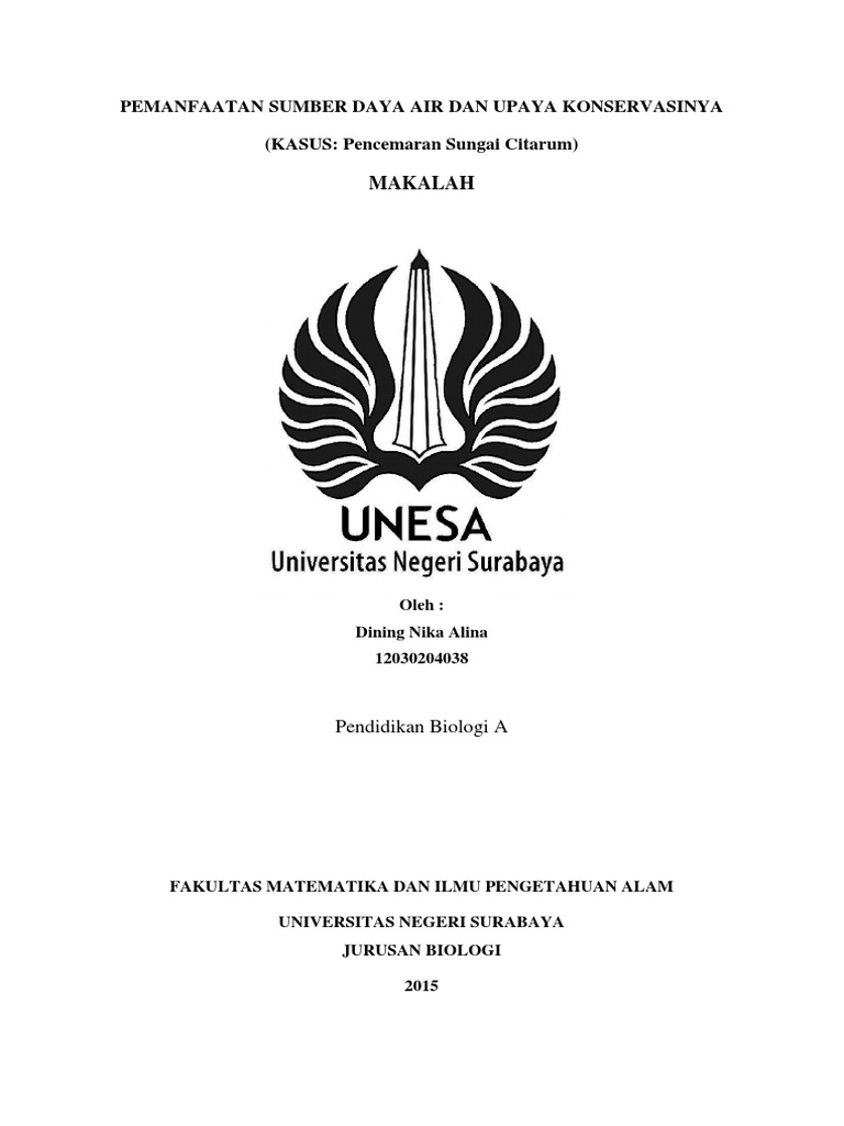 Pemanfaatan Sumber Daya Dan Upaya Konservasi Air (Studi Kasus - Sungai ...