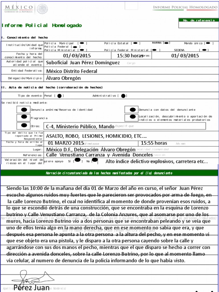 Ejemplo de Llenado de Iph 2 | PDF | Cumplimiento de la ley | Crimen y ...