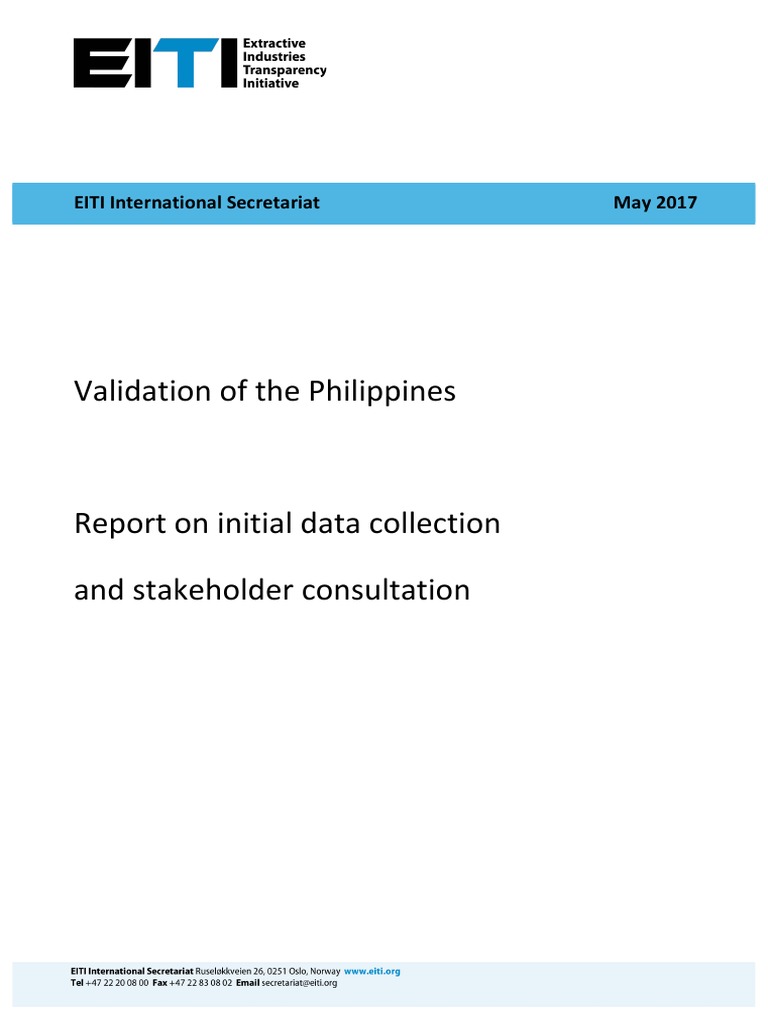 Philippines Eiti 2017 Validation Initial Assessment On Data Collection ...