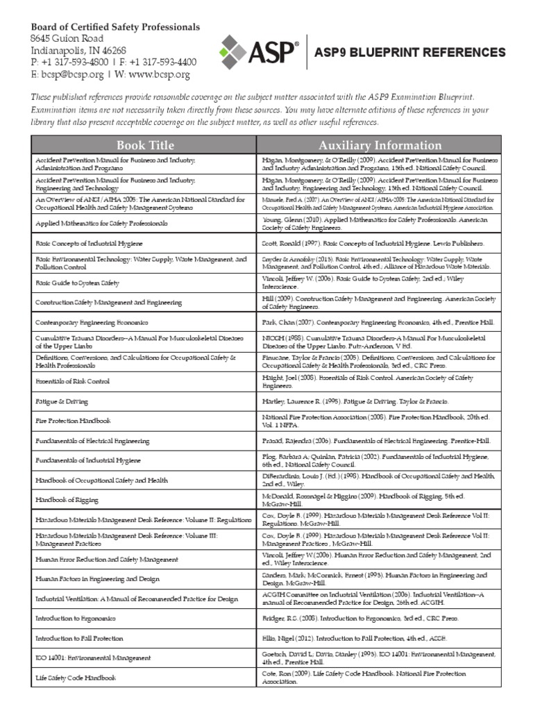 ASP References | Download Free PDF | Occupational Hygiene ...