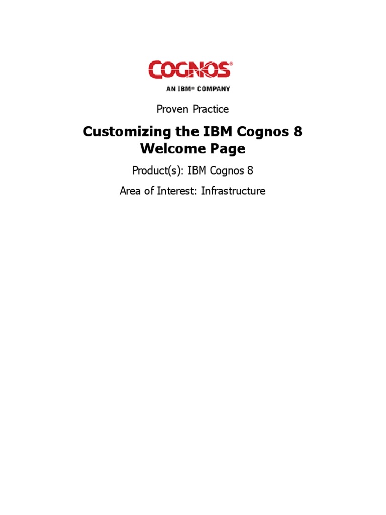 Customizing The Cognos 8 Welcome Page | PDF | Hyperlink | Tag (Metadata)