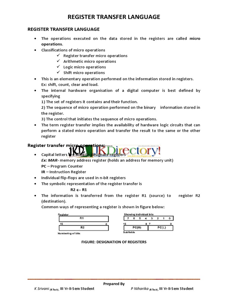 Understanding Register Transfer Language | PDF | Digital Electronics ...