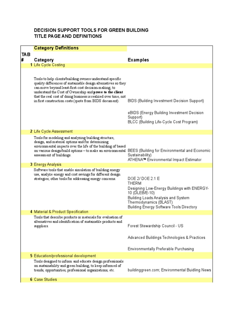 Green Building Tools | PDF | Green Building | Leadership In Energy And ...