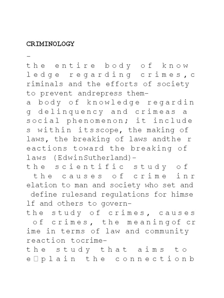 Understanding Criminology Basics | PDF