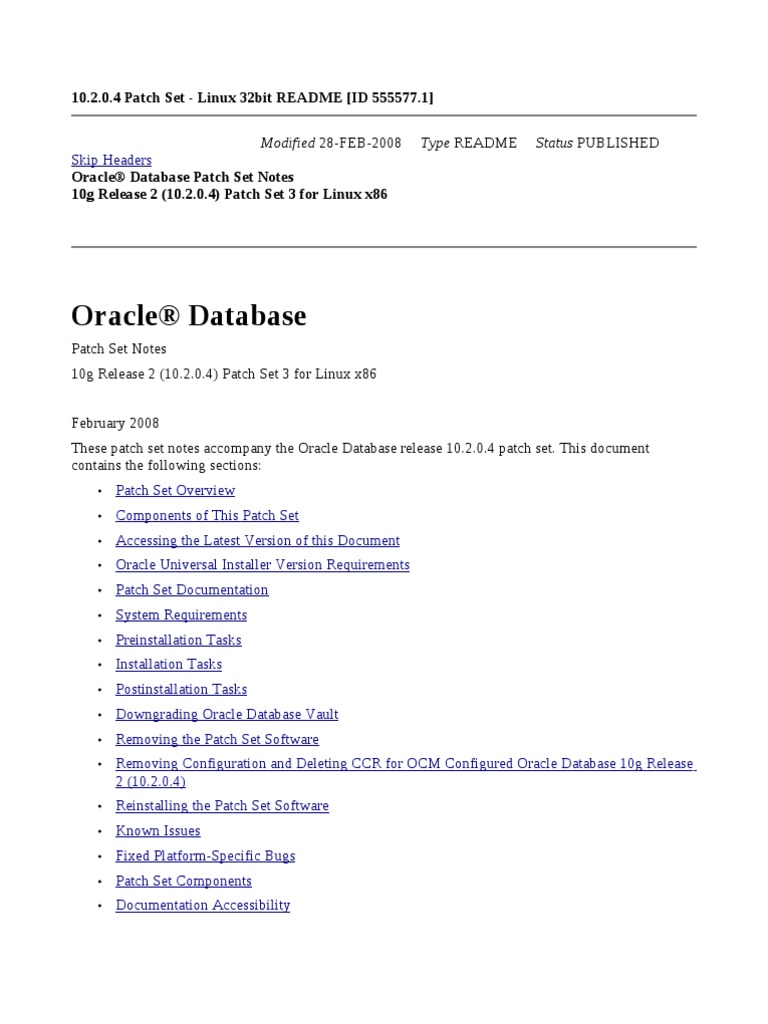 10.2.0.4 Patch Up Gradation | PDF | Oracle Database | Databases