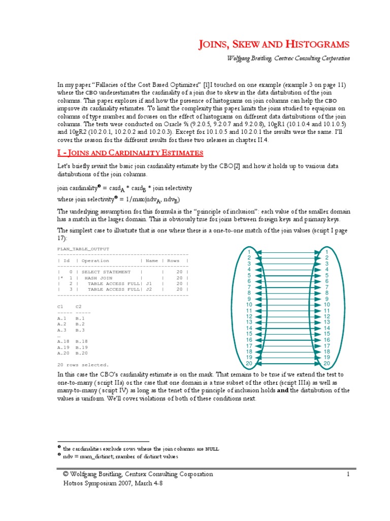 Joins Skew And Histograms Pdf 