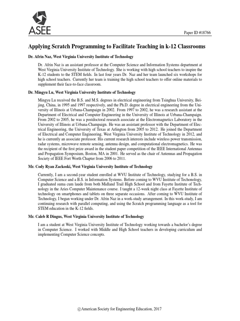 Applying Scratch Programming To Facilitate Teaching in K 12 Classrooms ...