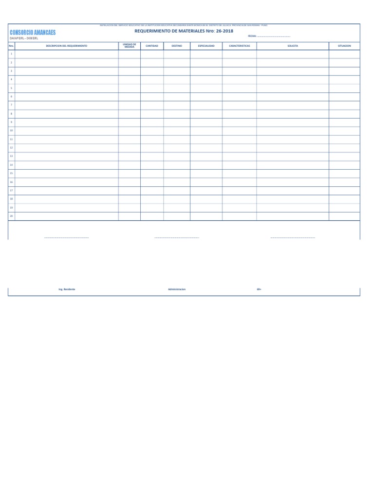 Hoja de Requerimientos | PDF