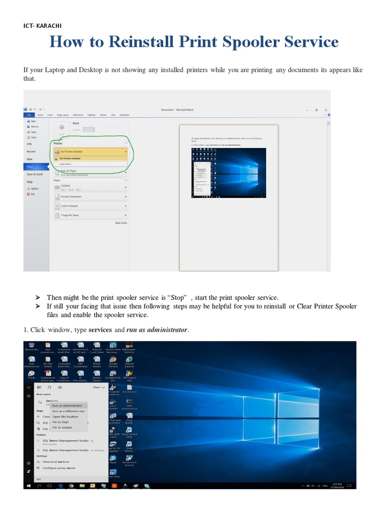 How To Reinstall Print Spooler Service