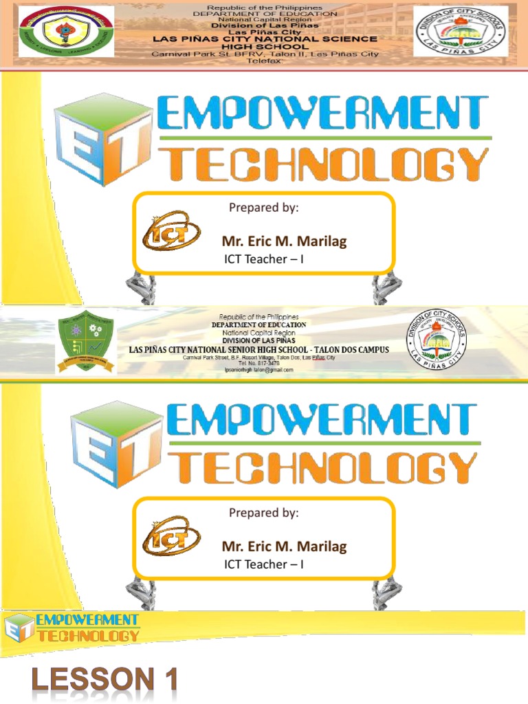 Empowerment TEchnology LEsson 1 | Educational Technology | Internet ...