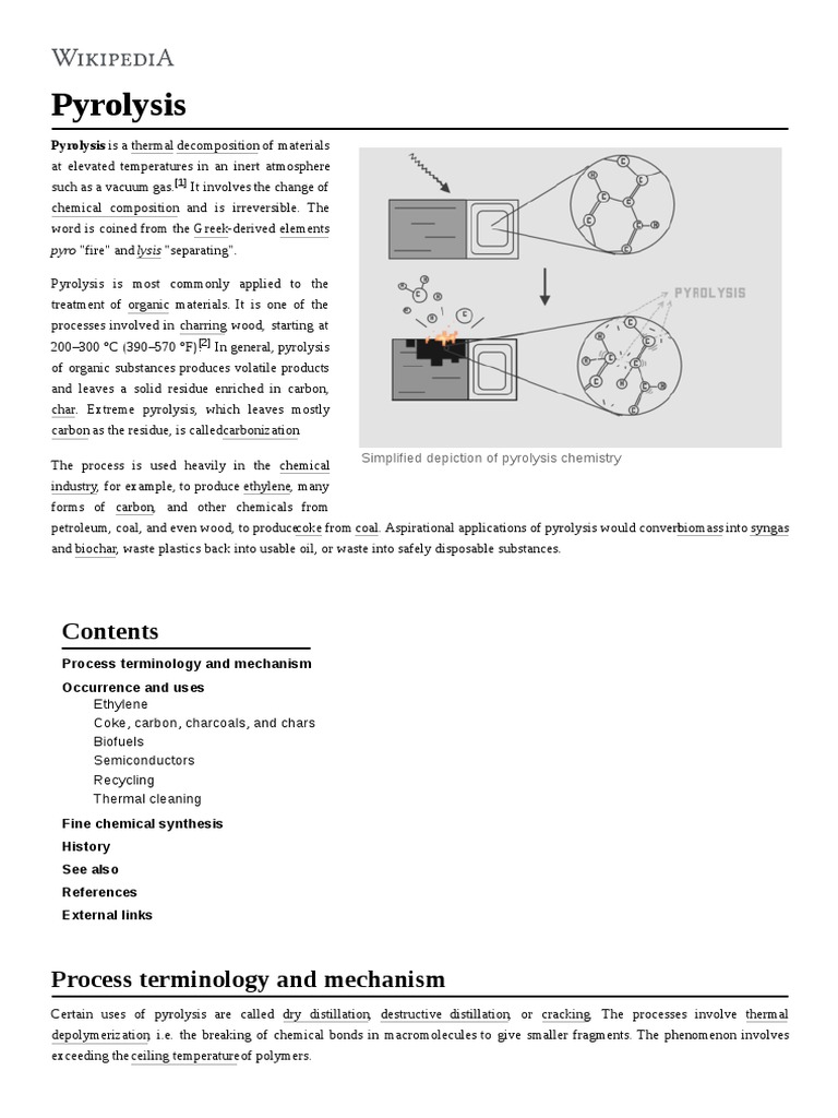 Pyrolysis | PDF | Pyrolysis | Chemistry