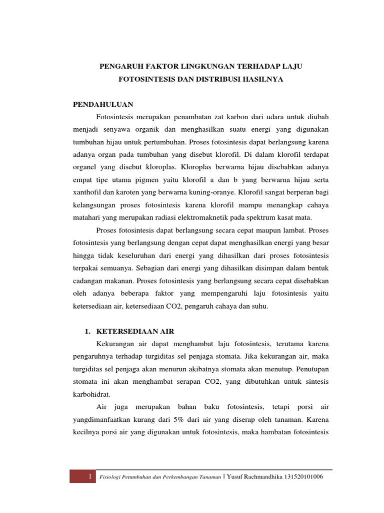 Pengaruh Lingkungan Terhadap Pertumbuhan Dan Perkembangan Tanaman | PDF