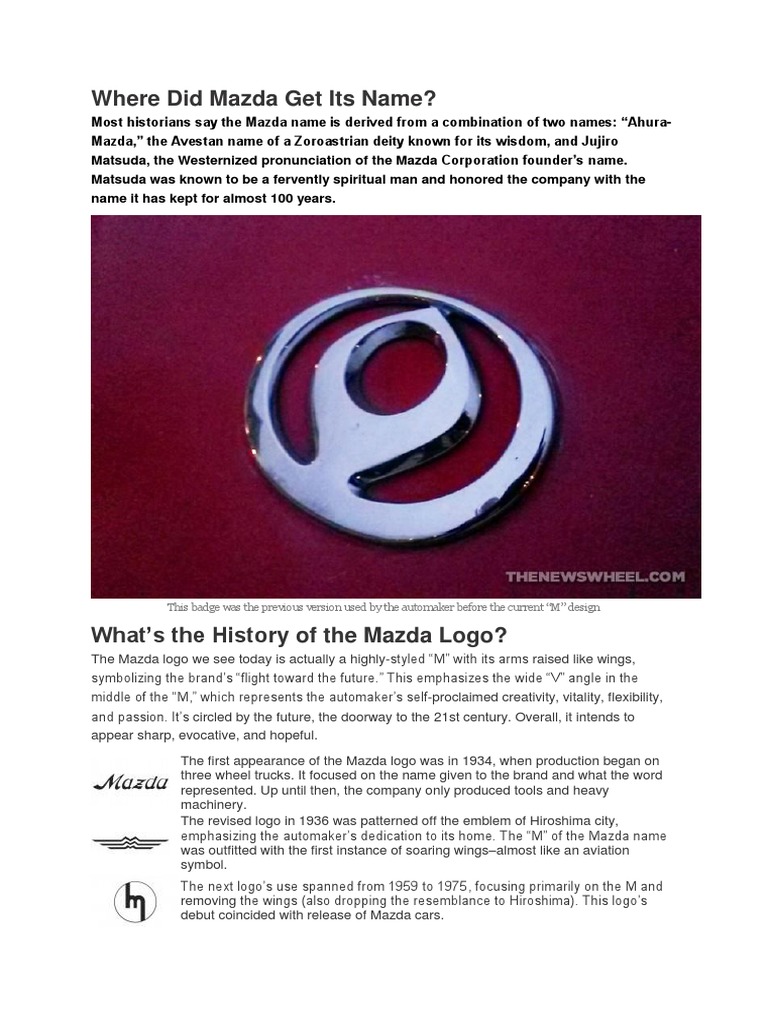 Where Did Mazda Get Its Name?: This Badge Was The Previous Version Used ...