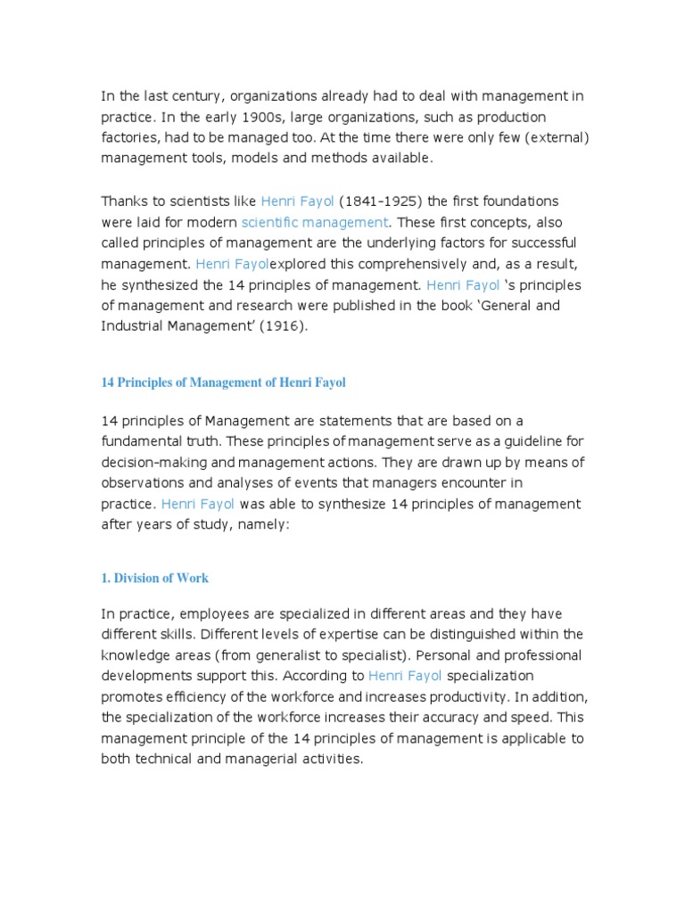 14 Principles of Management | PDF | Expert | Cognitive Science