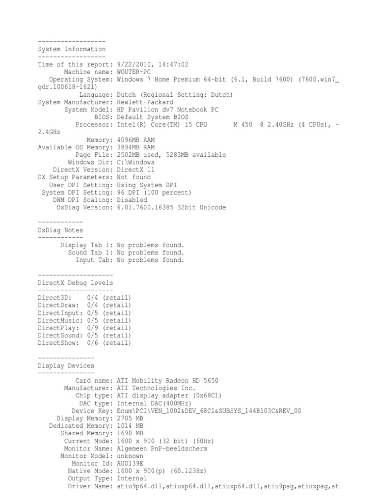DX Diag | PDF | Device Driver | Codec