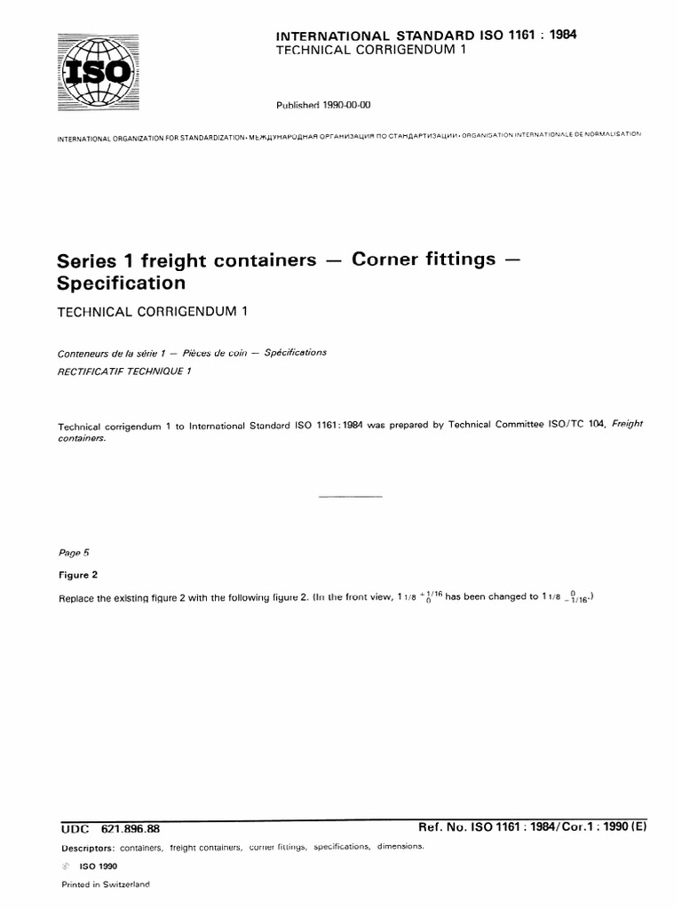 ISO - 1161 - 1984 Corrigendum 1 - 1990 | PDF | Reference Works ...