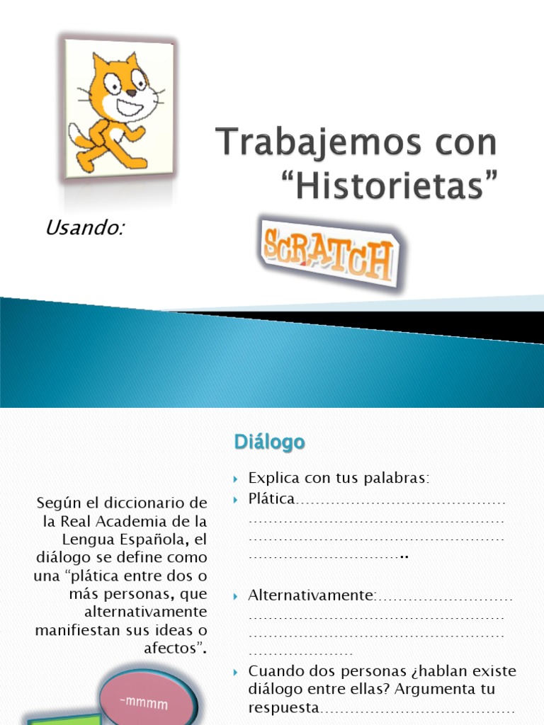 Trabajemos Con Historietas en Scratch | PDF | Animación | Scratch (lenguaje de programación)