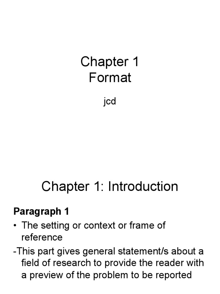 Chapter 1 Format | PDF | Times New Roman | Paragraph