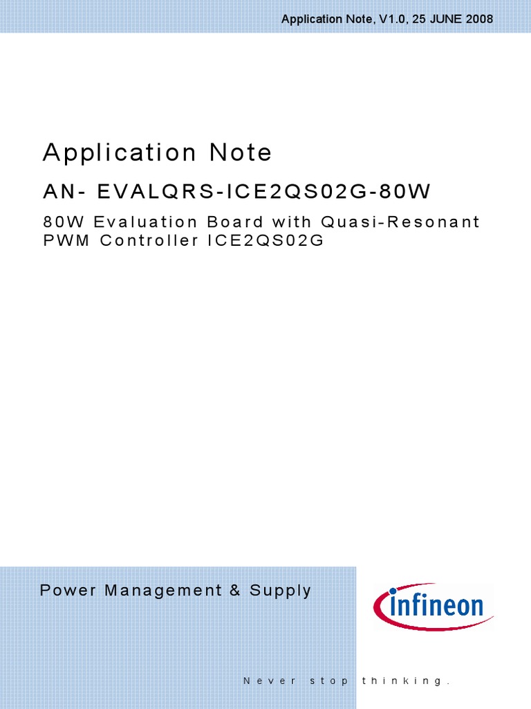 Infineon-ApplicationNote EvaluationBoard 80W SMPS QR PWM Controller ...