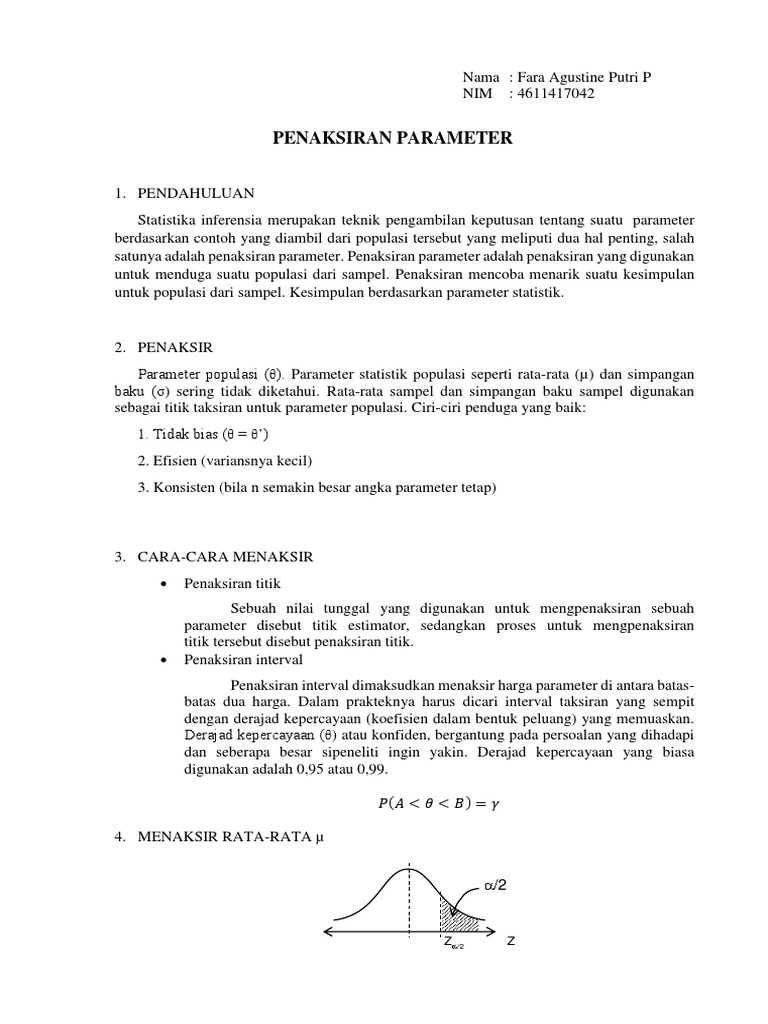 Rangkuman Menaksir Parameter | PDF