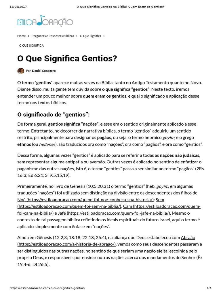 O Que Significa Gentios Na Bíblia - Quem Eram Os Gentios | PDF | Bíblia ...